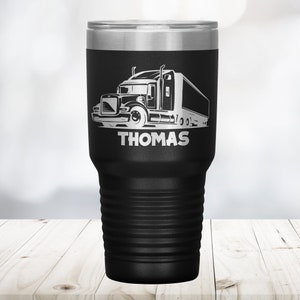Personalized Truck Travel Cup, Truck Driver Tumbler Cup, Trucker Gift ...
