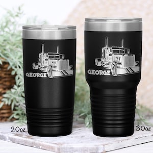 Personalized Semi Trailer Truck Travel Cup, Truck Driver Tumbler Cup ...