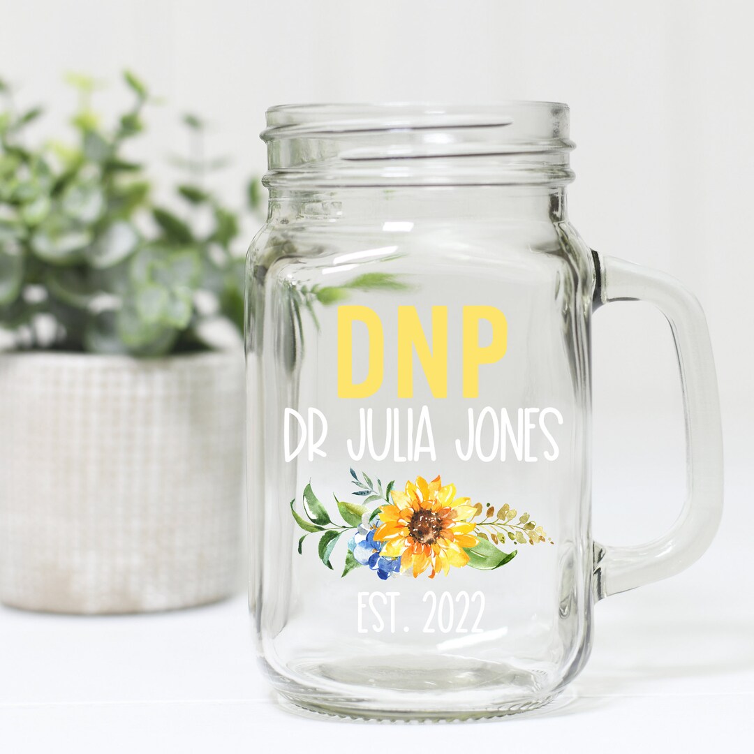 Personalized DNP Mason Jars 16oz Mug Doctor Nurse College University ...