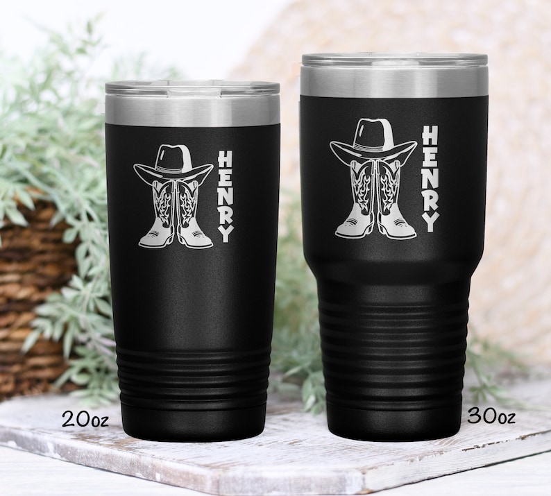 Personalized Cowboy Boots Travel Cup Cowboy Hat Tumbler Cup - Etsy