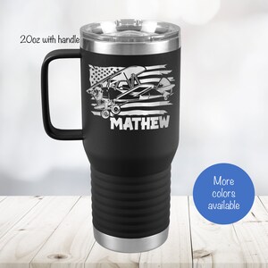 Personalized Plane Aviation Travel Cup, US Flag Pilot Tumbler Cup ...