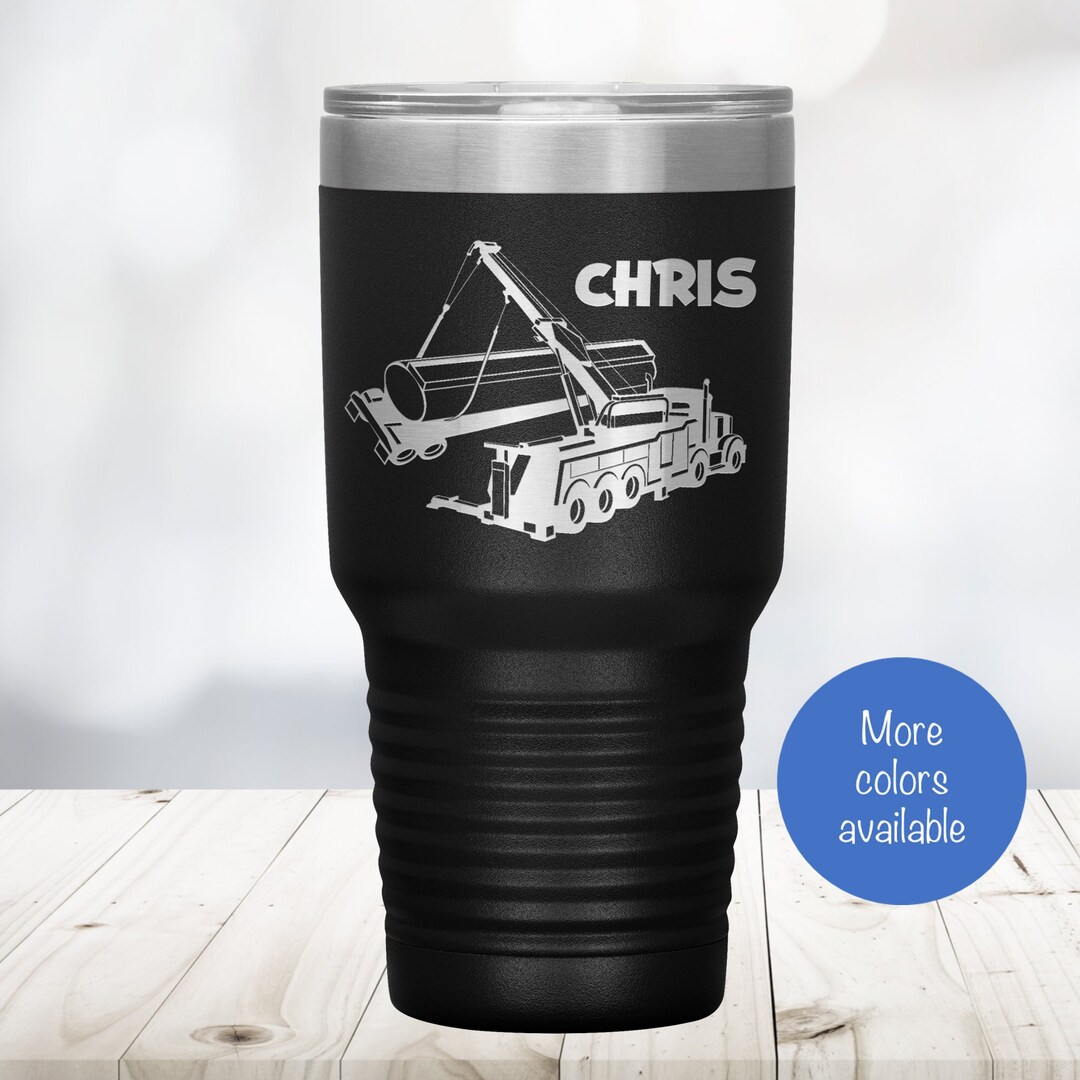 Personalized Heavy Equipment Truck Travel Cup Tow Truck Driver Tumbler ...