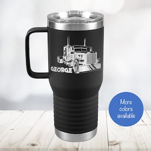 Personalized Semi Trailer Truck Travel Cup, Truck Driver Tumbler Cup ...