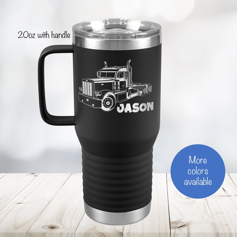 Personalized Truck Travel Cup, Semi Truck Driver Tumbler Cup, Trucker ...