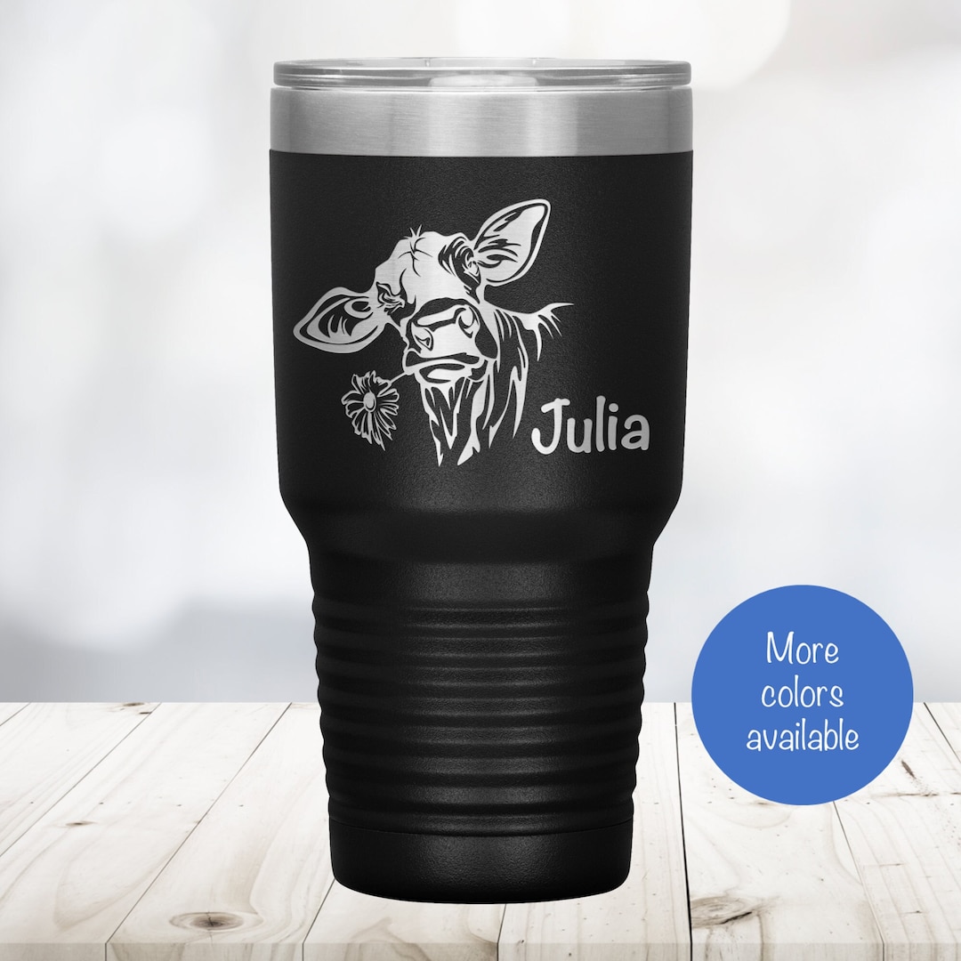 Personalized Farm Cow Travel Cup Cow Tumbler Cup Cow With Flower Gift ...
