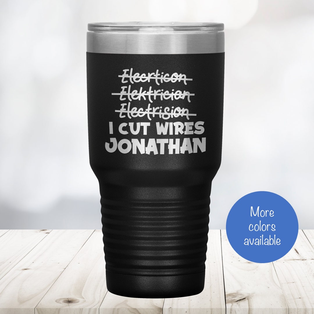 Personalized Funny Electrician Travel Cup, Electrician Tumbler ...