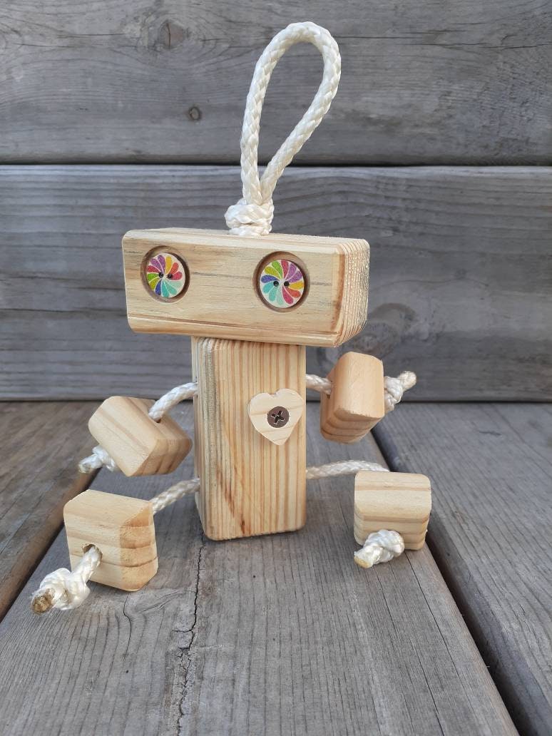 Home & Living Handmade wooden robot eco-friendly 100% upcycled material ...