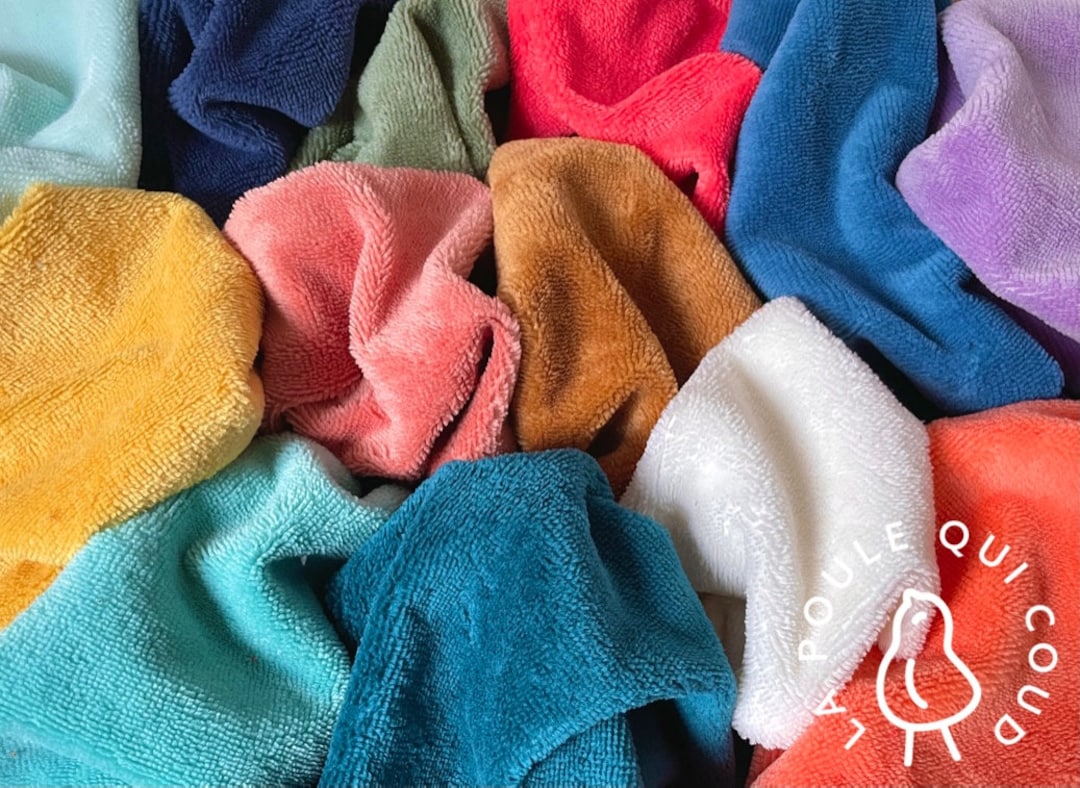 Micro Eponge Bambou / Tissu 100% Oeko-Tex / Nombreux coloris au choix ...