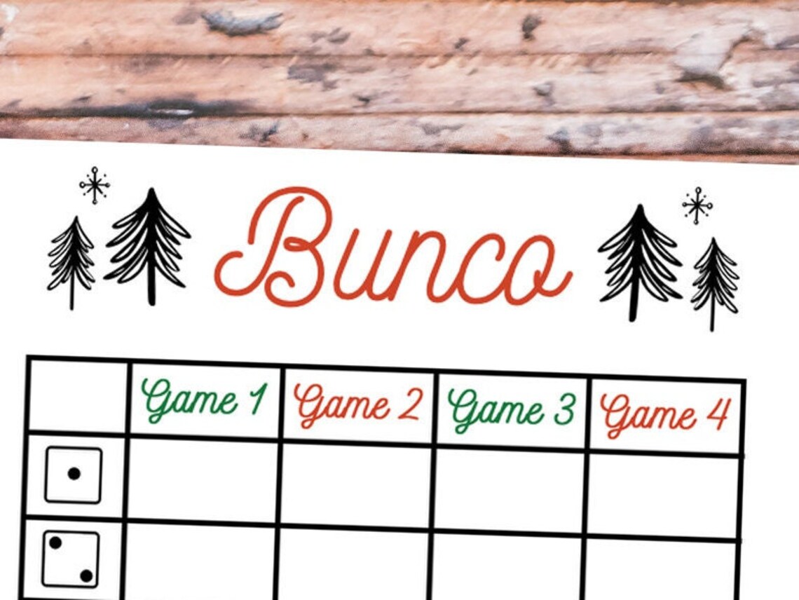 Christmas Tree Bunco Score Card Score Sheet Bunko Party | Etsy