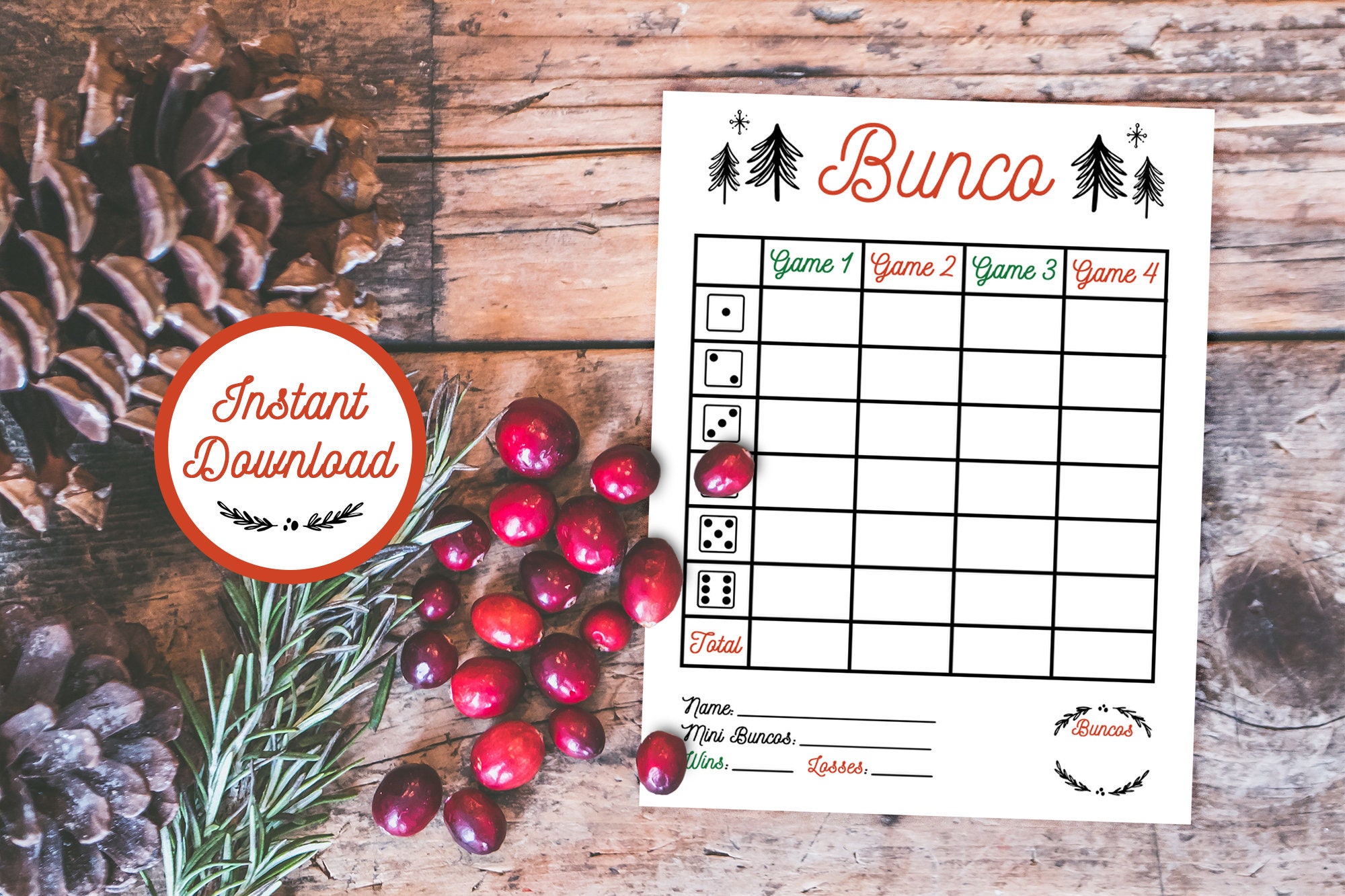Christmas Tree Bunco Score Card Score Sheet Bunko Party | Etsy
