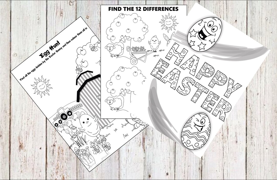 12 Easter Colouring Pages PDF Download - Etsy