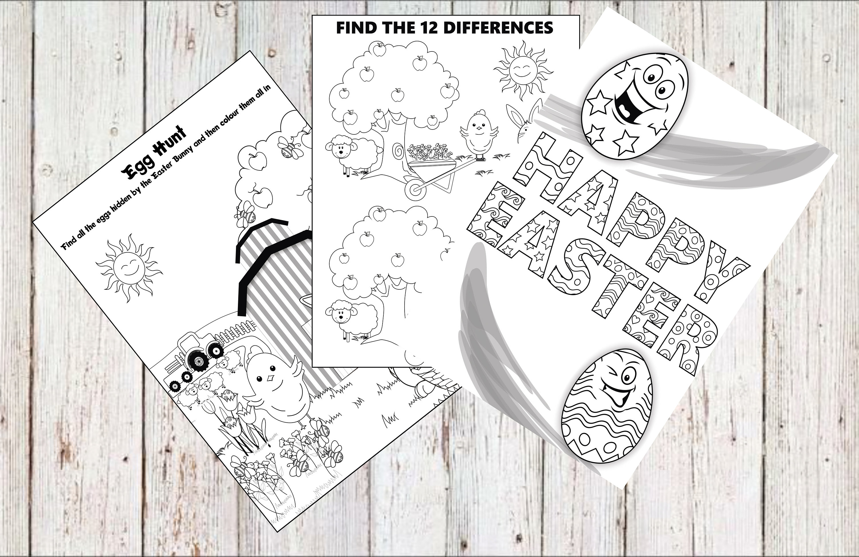 12 Easter Colouring Pages PDF Download - Etsy