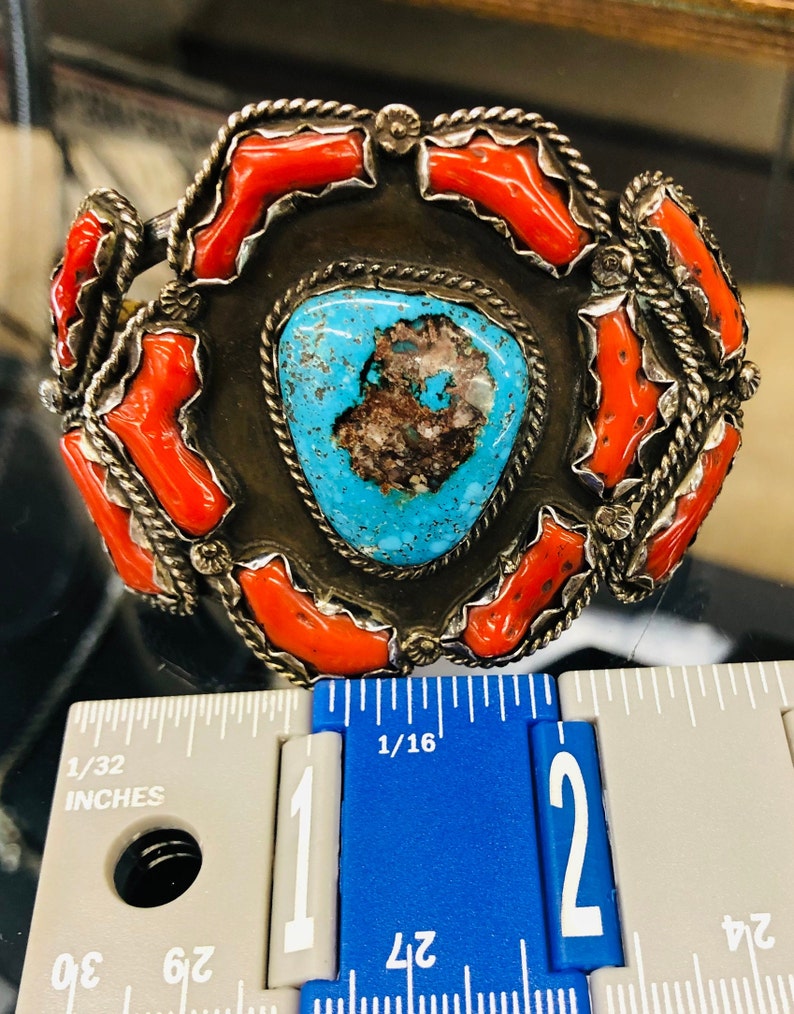 Dan Simplicio Made 1930’s Zuni Tribe Silver, Turquoise & Blood Coral ...