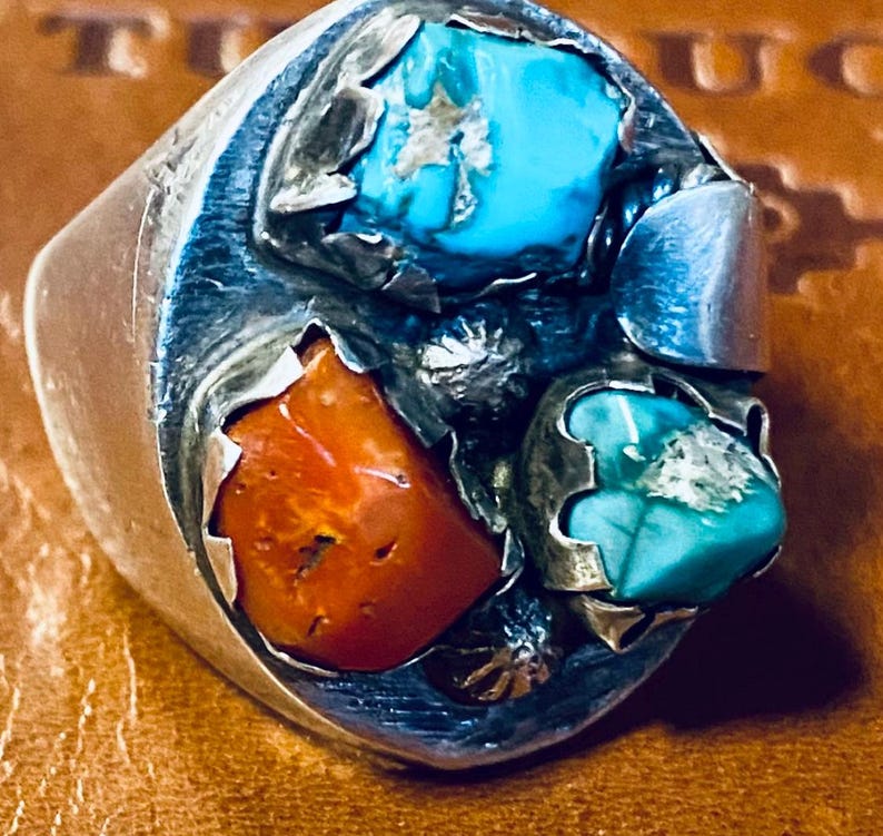 Dan Simplicio Made 1930’s Zuni Tribe Silver, Turquoise & Blood Coral ...