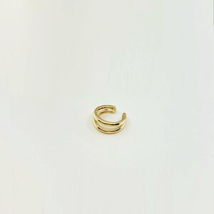 14K Solid Gold Ear Cuff No Piercing Simple Design Wrap Earrings, Golden Cartilage Conch Helix No ...