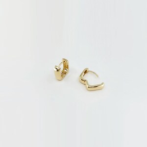 14K Solid Gold Square Hoop Earring, Modern Hoops, Conch Hoop, Bold Hoop ...