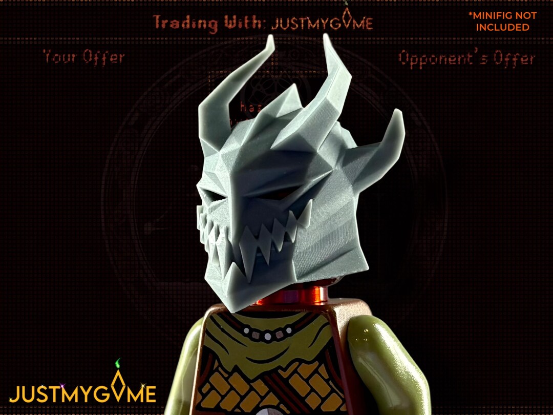 DRAGON FULL HELM |> Fits All Minifigures | Complete Custom Runescape ...