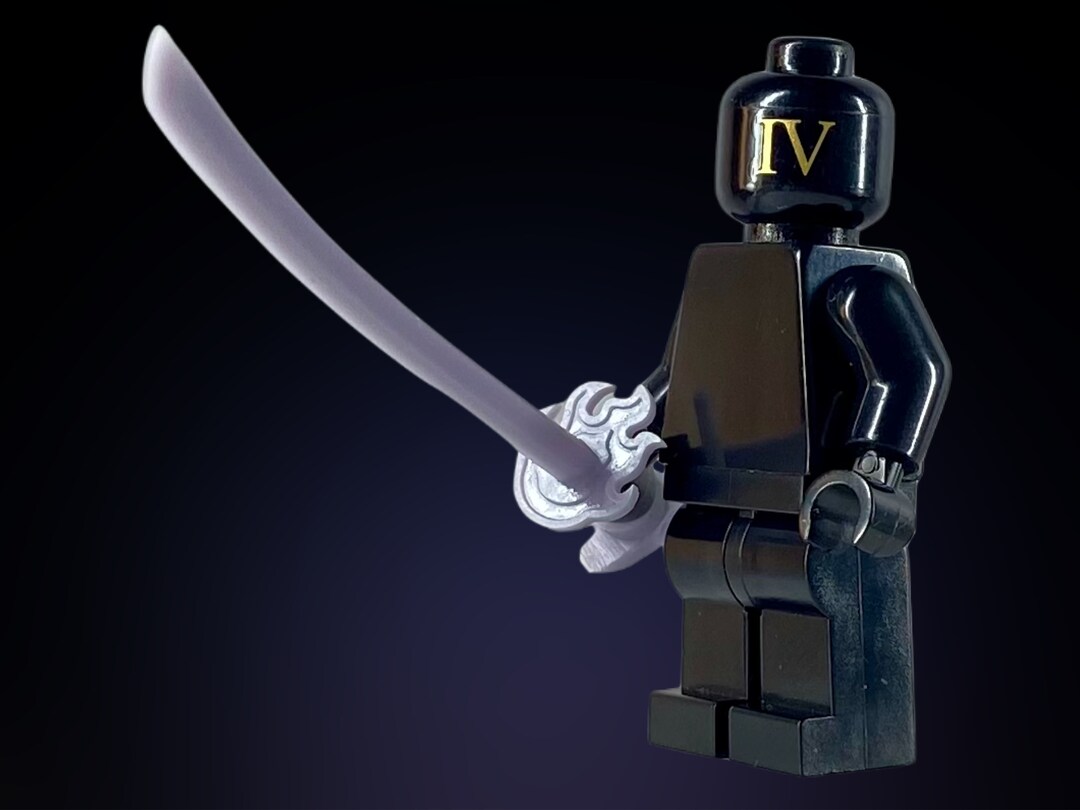 火の剣 Fire Tsuba Katana Custom Design Print Minifig Weapon Accessory Fits ...