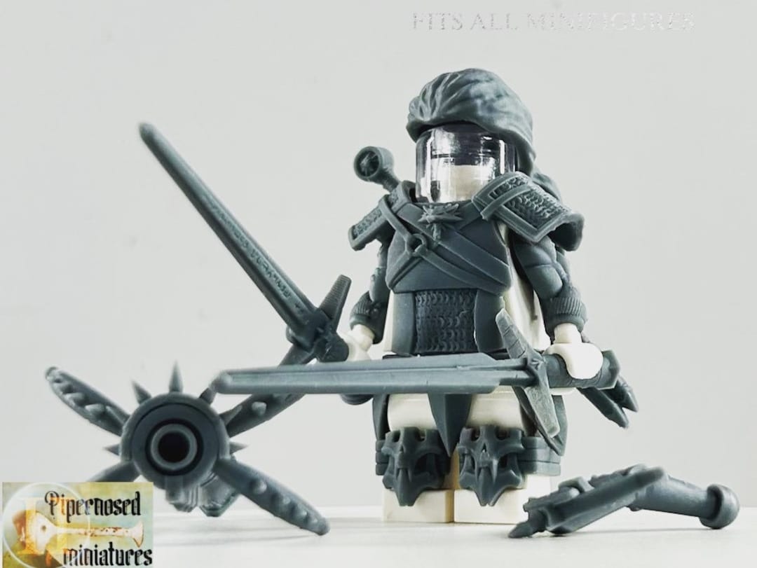 SILVER AND STEEL Fits All Minifigures Complete Collectible Armour Set ...