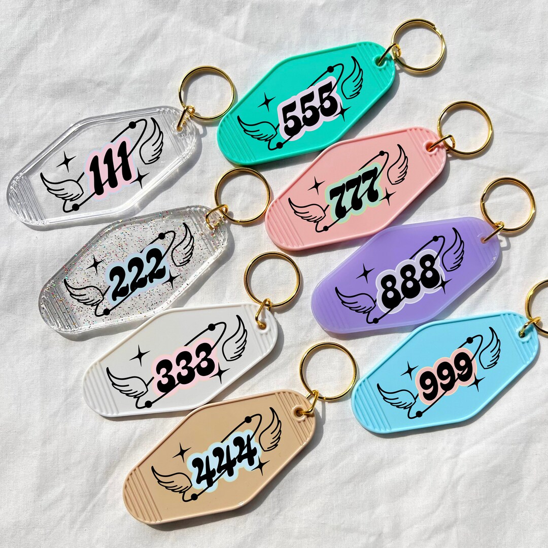 Motel Keychain Angel Numbers Keychain Keychain Accessory Cute ...