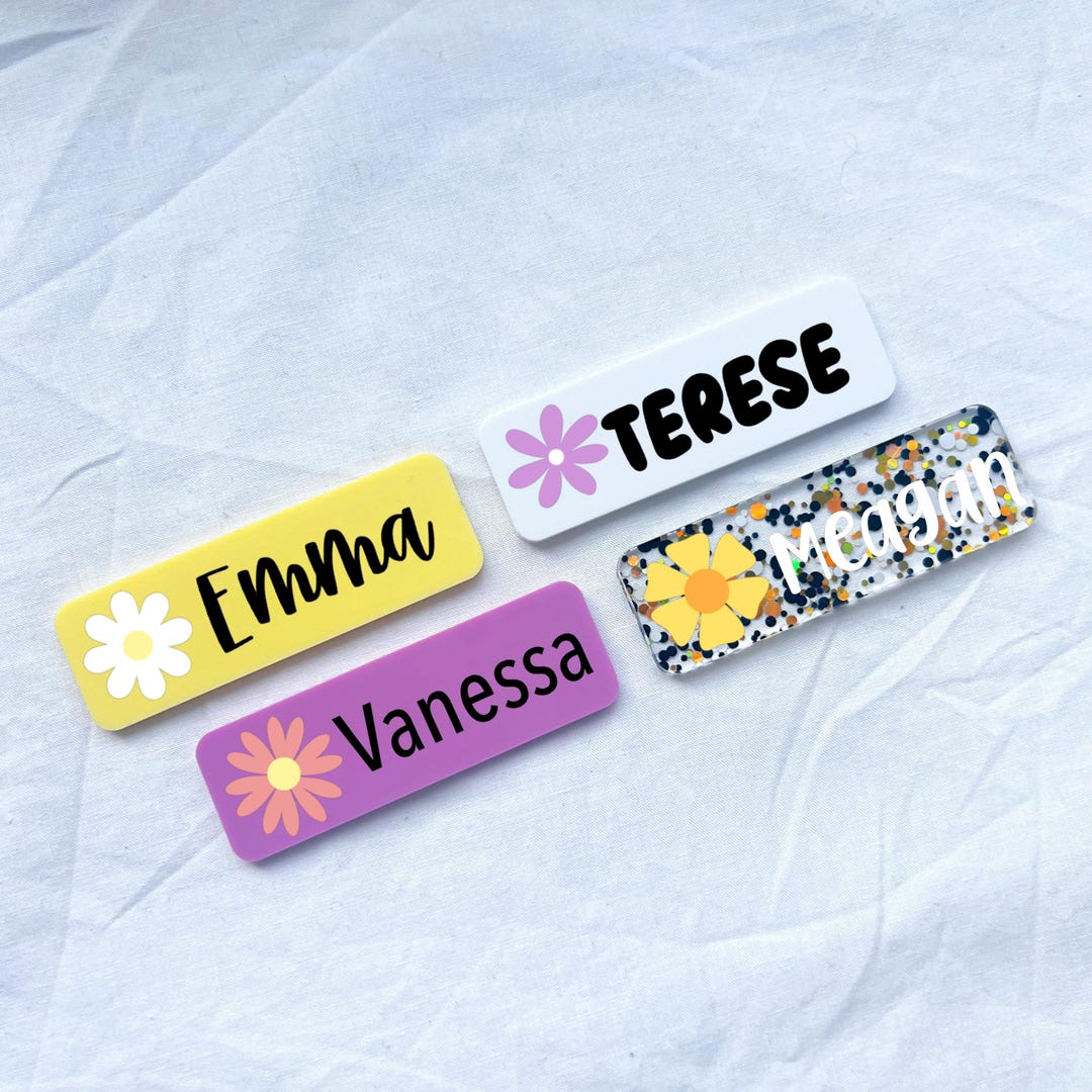 Flower Name Badge Personalised Name Badge Nurse Name Badge Teacher Name ...