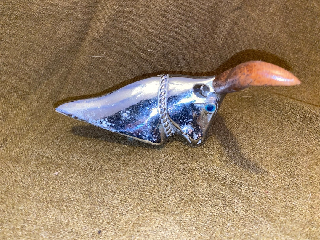 Vintage Chrome Longhorn Bull Hood Ornament With Wood Horns - Etsy
