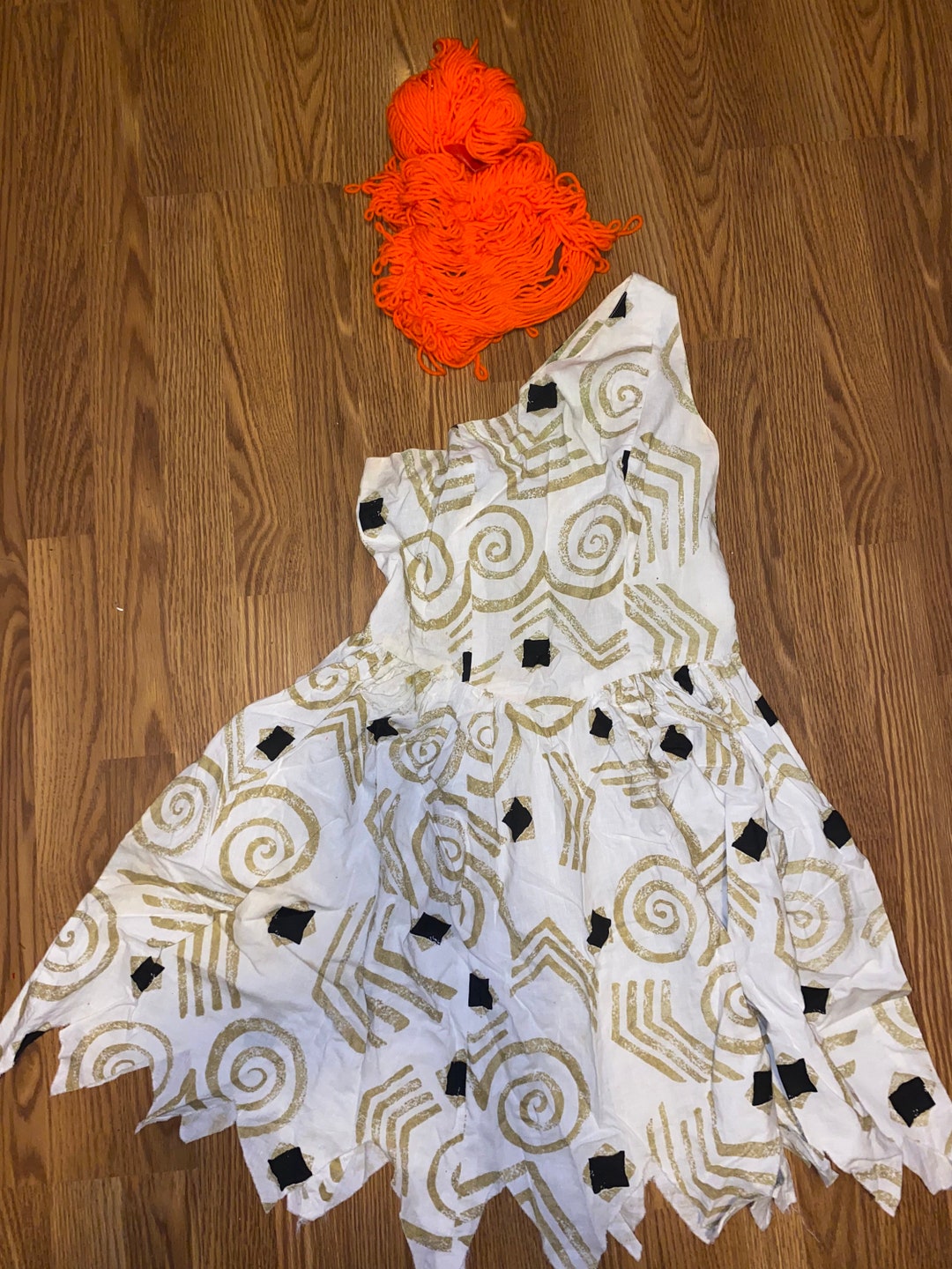 Wilma Flintstone Wig And Dress Halloween Costume And Bag Etsy