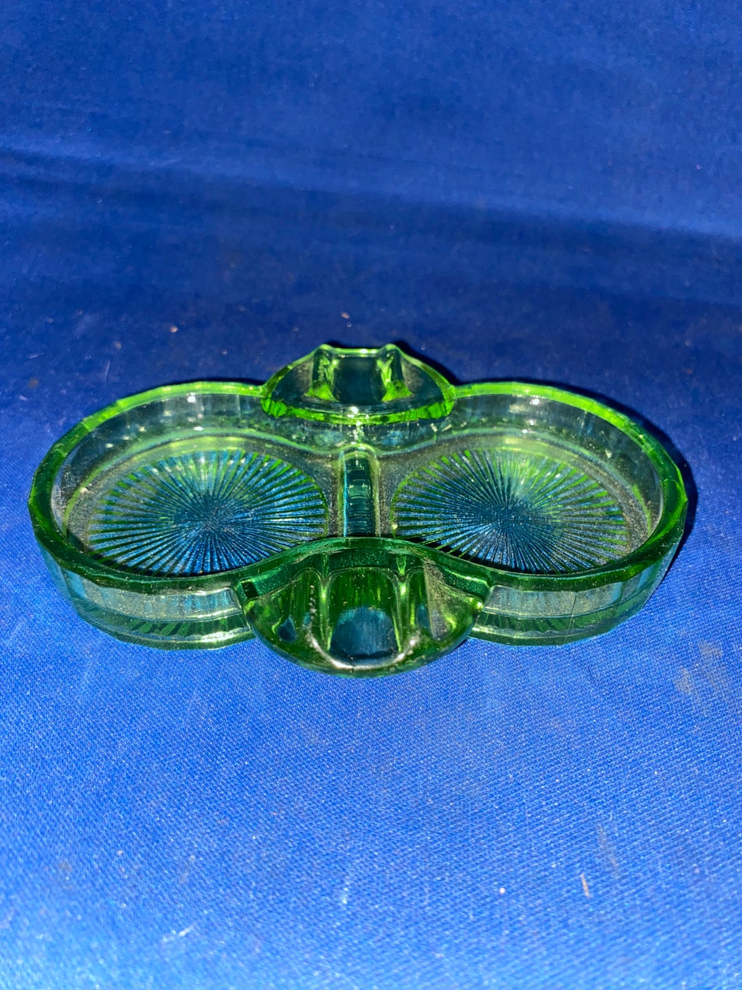 Vintage Uranium Green Depression Glass Salt and Pepper Shaker *base ...