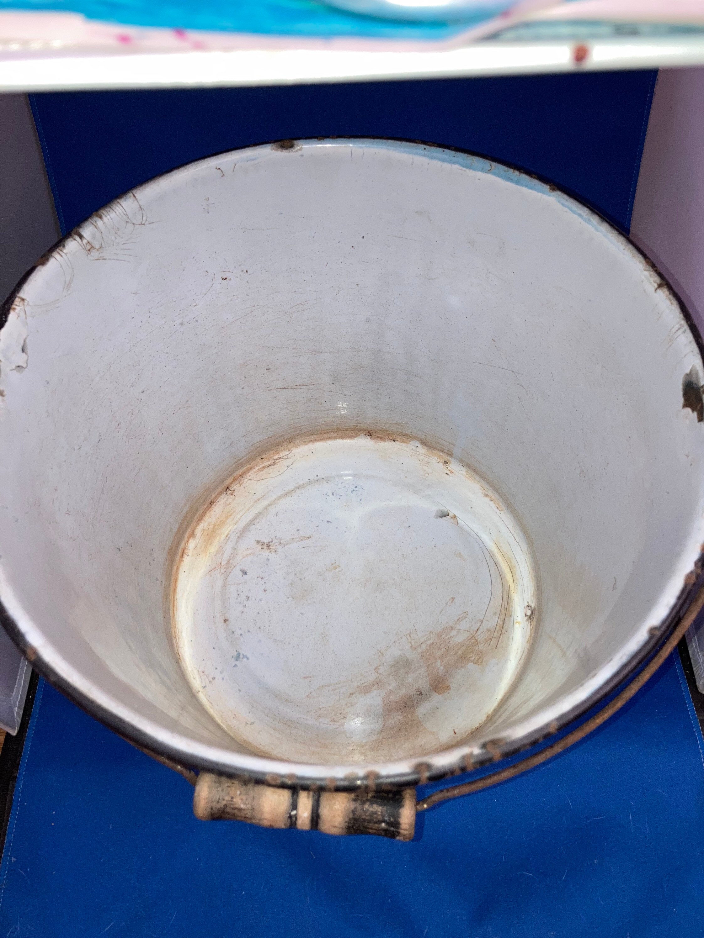 Antique Blue Swirl Enamelware Bucket - Etsy