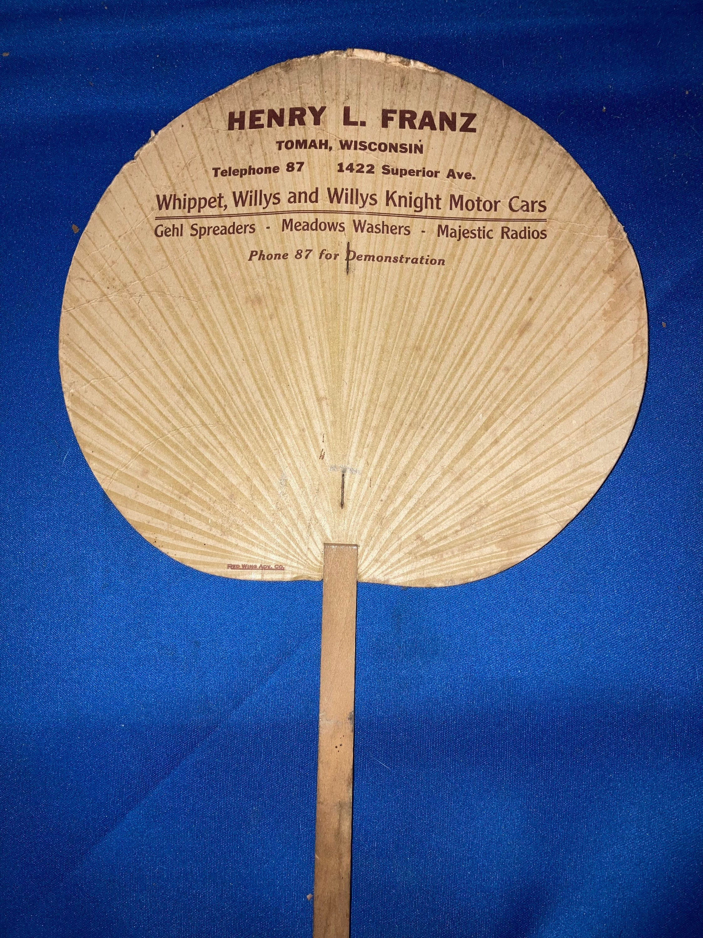 Whippet Willys and Willys Knight Motorcars Advertisement Fan - Etsy