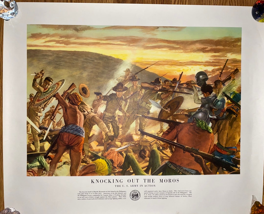 The US Army in Action knocking Out the Moros US Army War Department ...