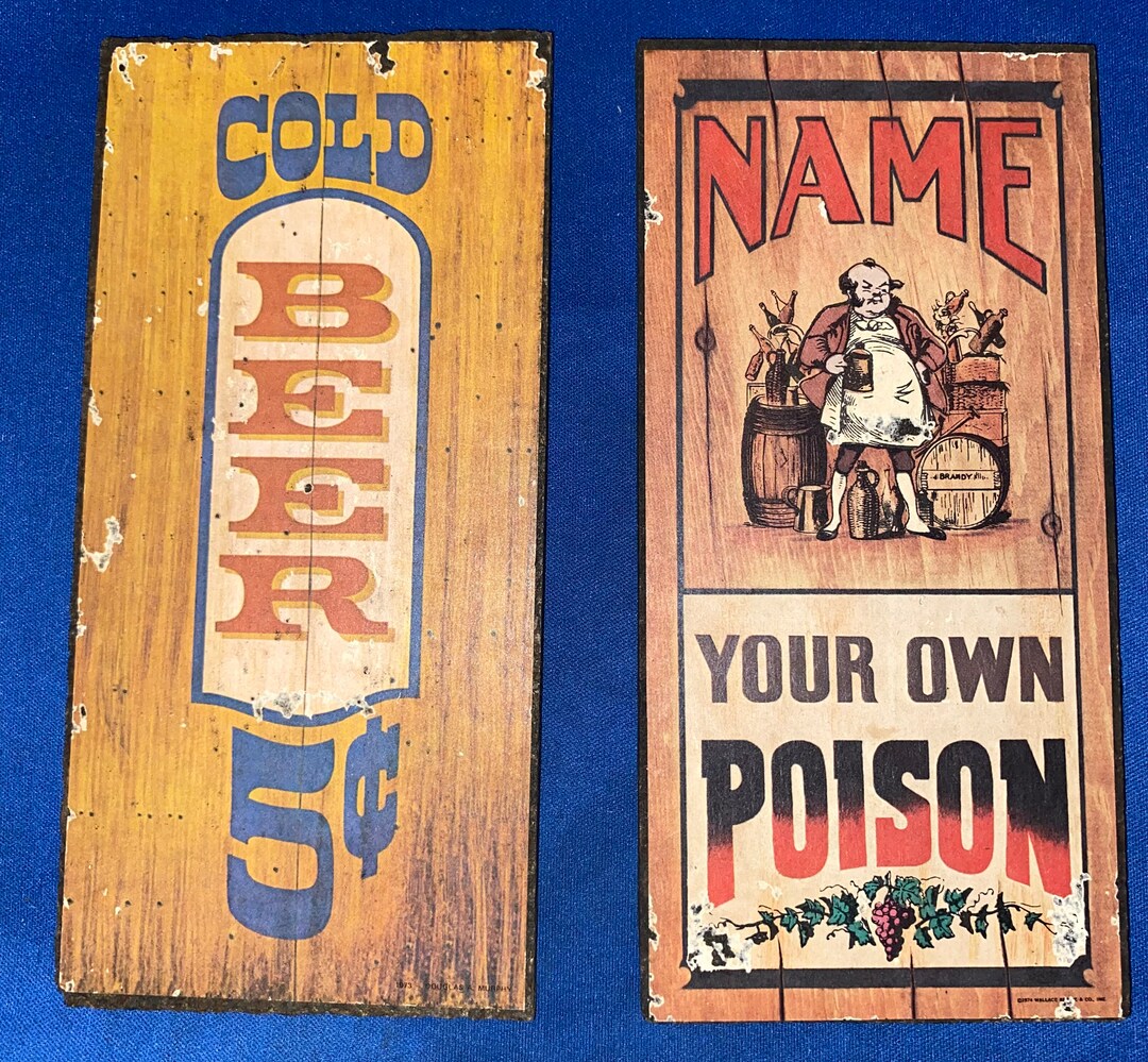Vintage Bar Beer Signs Pressed Wood - Etsy