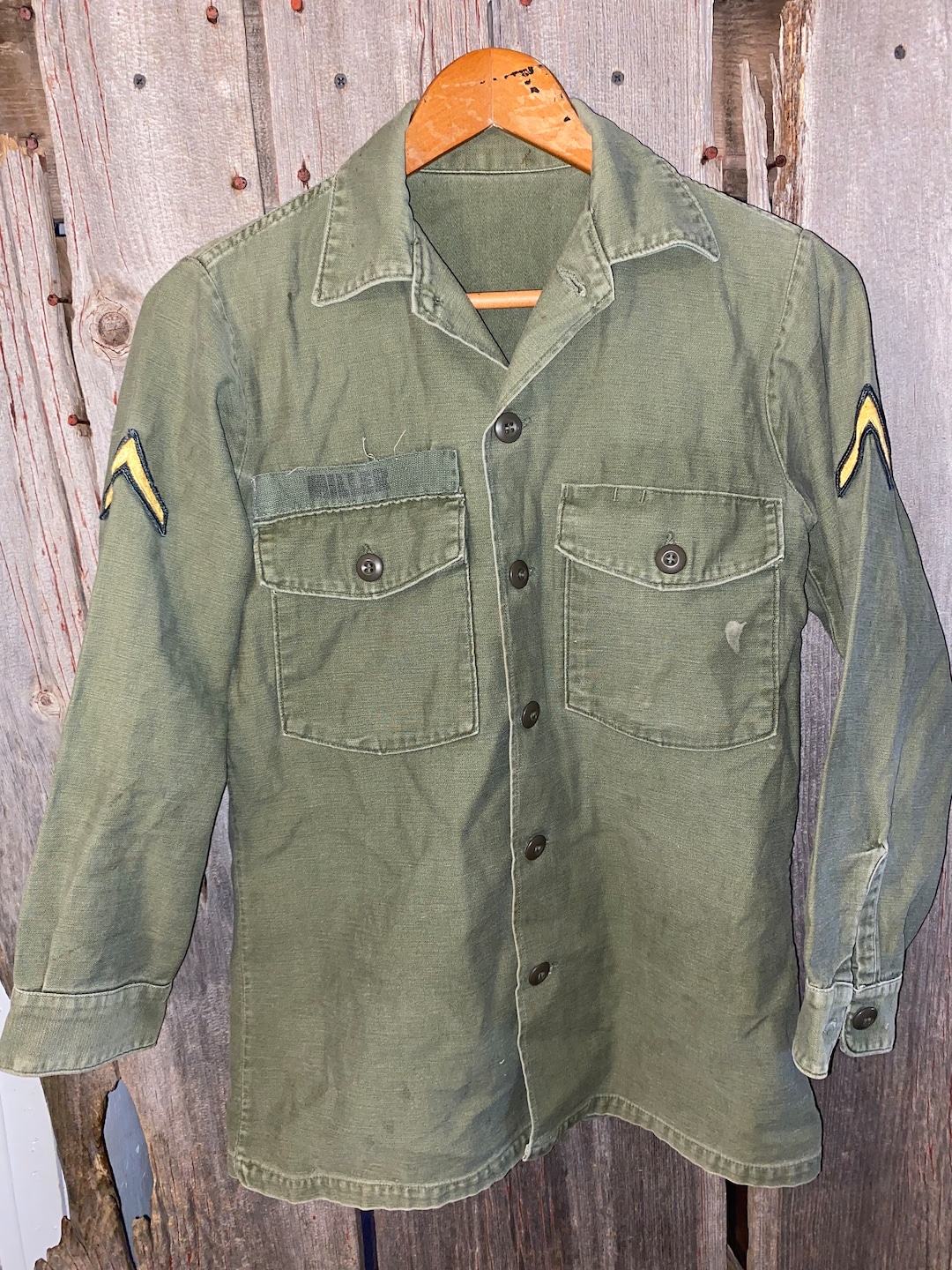 Named Vietnam Era OG 107. US Army Fatigue Shirt Size Small - Etsy