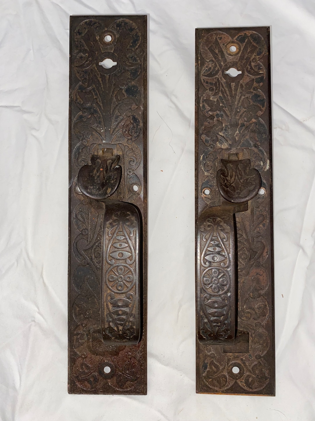 Eastlake Style Cast Iron Door Handles Pair - Etsy