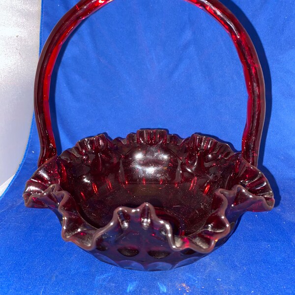 Fenton Glass Basket - Etsy
