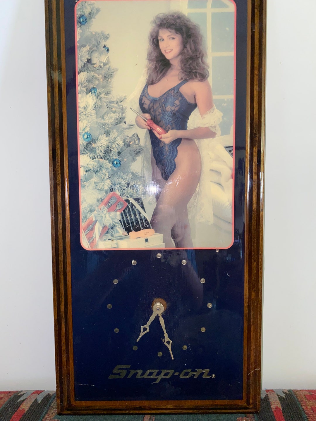 Vintage Blue Lingerie Snap On Pinup Wood Clock Etsy