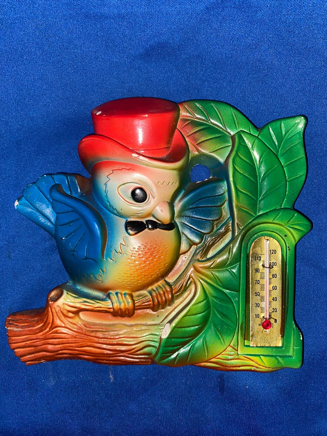 Chalkware Bird Thermometer - Etsy