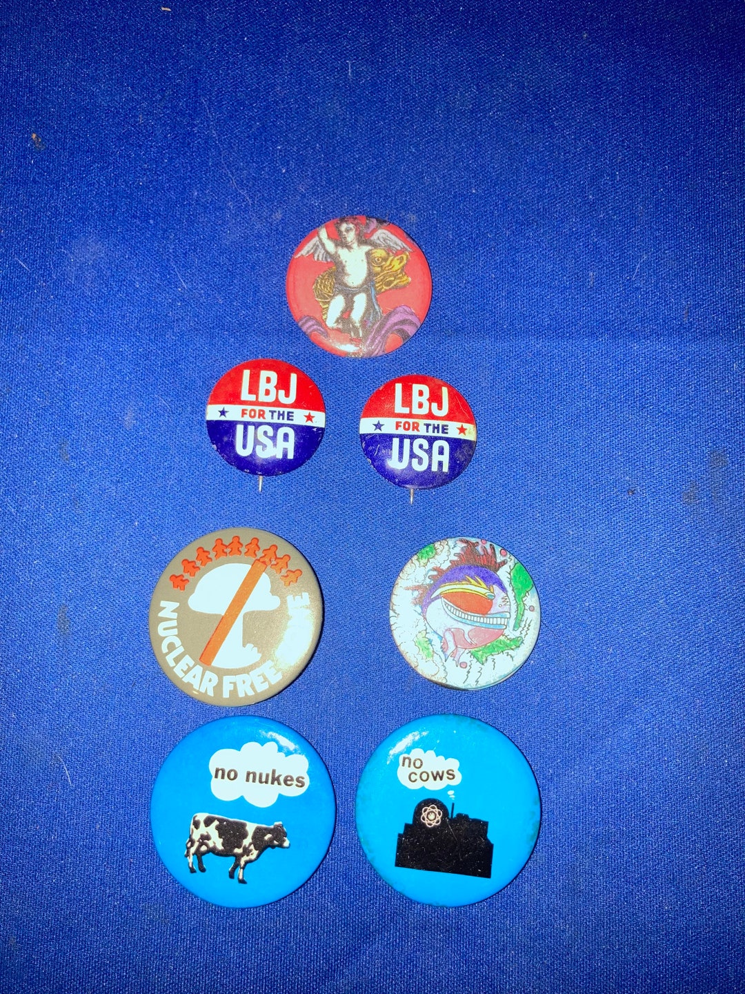 Vintage Vietnam War Era LBJ, Peace, Anti Nuclear Pins Lot of 7 - Etsy