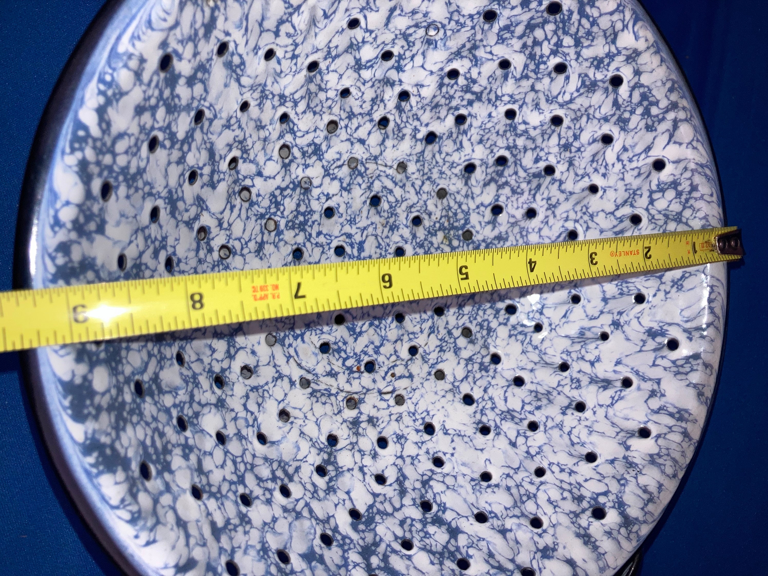 Vintage Blue Marble Swirl Enamelware Strainer Colander - Etsy