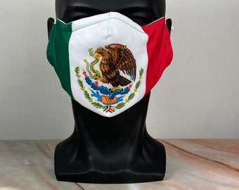 Mexican Flag Bandera De México Red White Green Cloth Face Mask - Etsy
