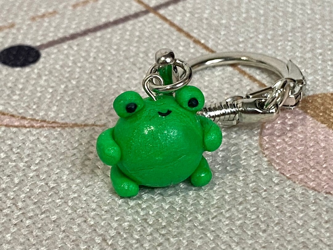 Polymer Clay Chubby Frog Keychains - Etsy