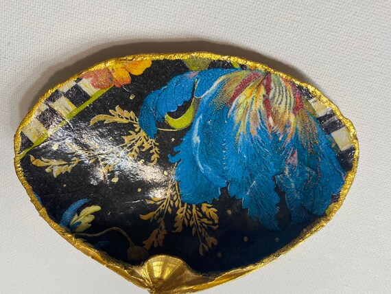 Sea Shell Decoupage Clam Shell Ring Dish Jewelry Trinket | Etsy