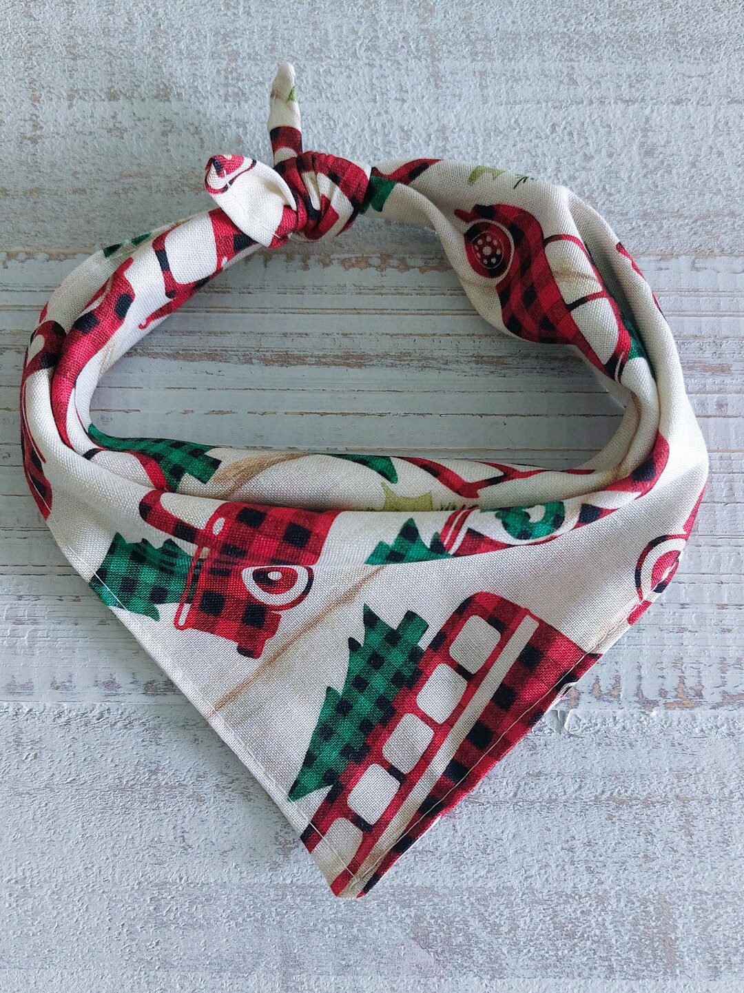 Christmas Truck Dog Bandana | Holiday Dog Bandana | Red Truck Dog ...