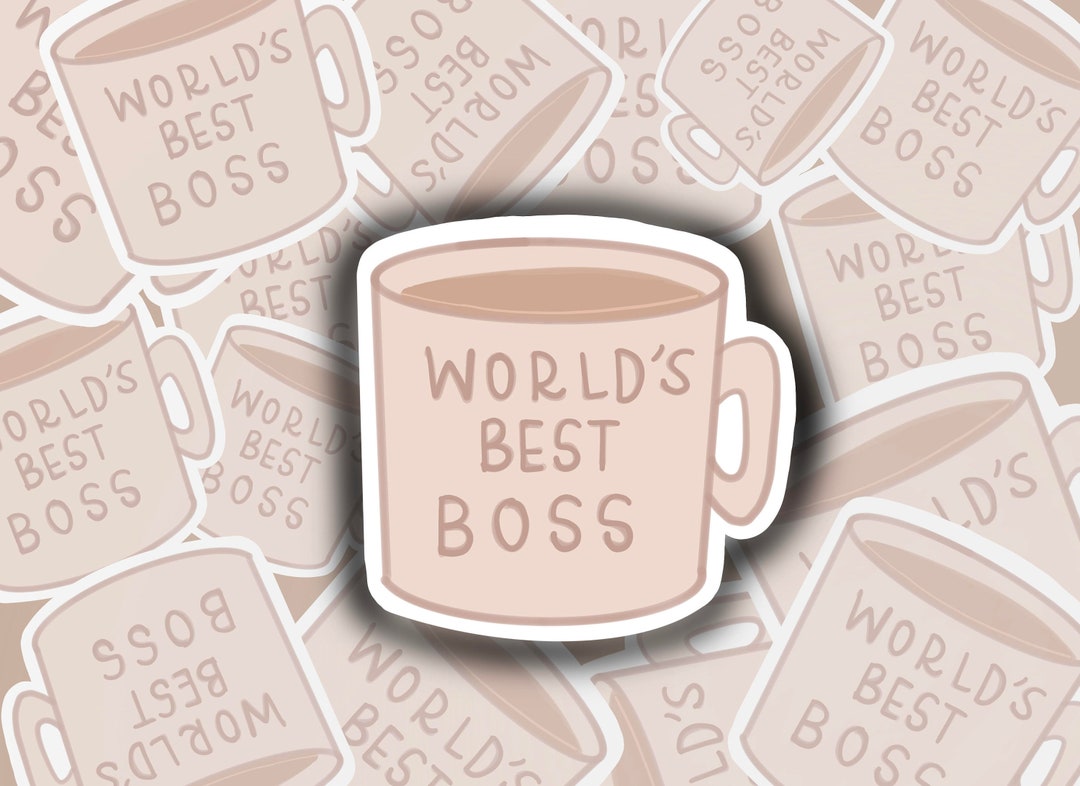 Aesthetic worlds best boss, the office sticker waterproof, water bottle ...