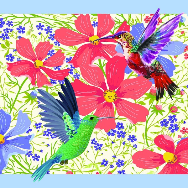 Watercolor Hummingbird Wallpaper - Etsy