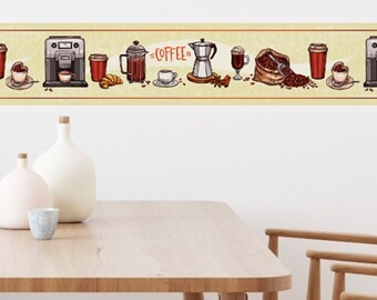 Coffee Wallpaper Border - Etsy