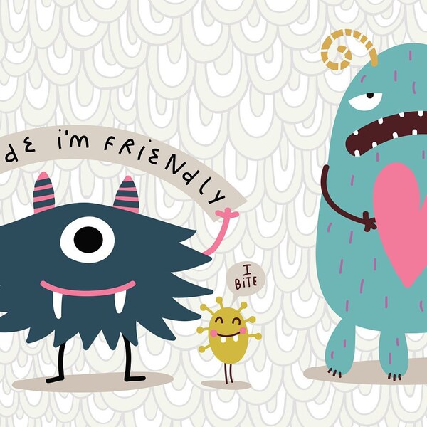 Monster Peel and Stick Wallpaper - Etsy