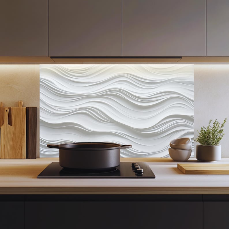 Glass Kitchen Backsplash Tiles Decal / Heat-resistant Wall Art / Behind ...
