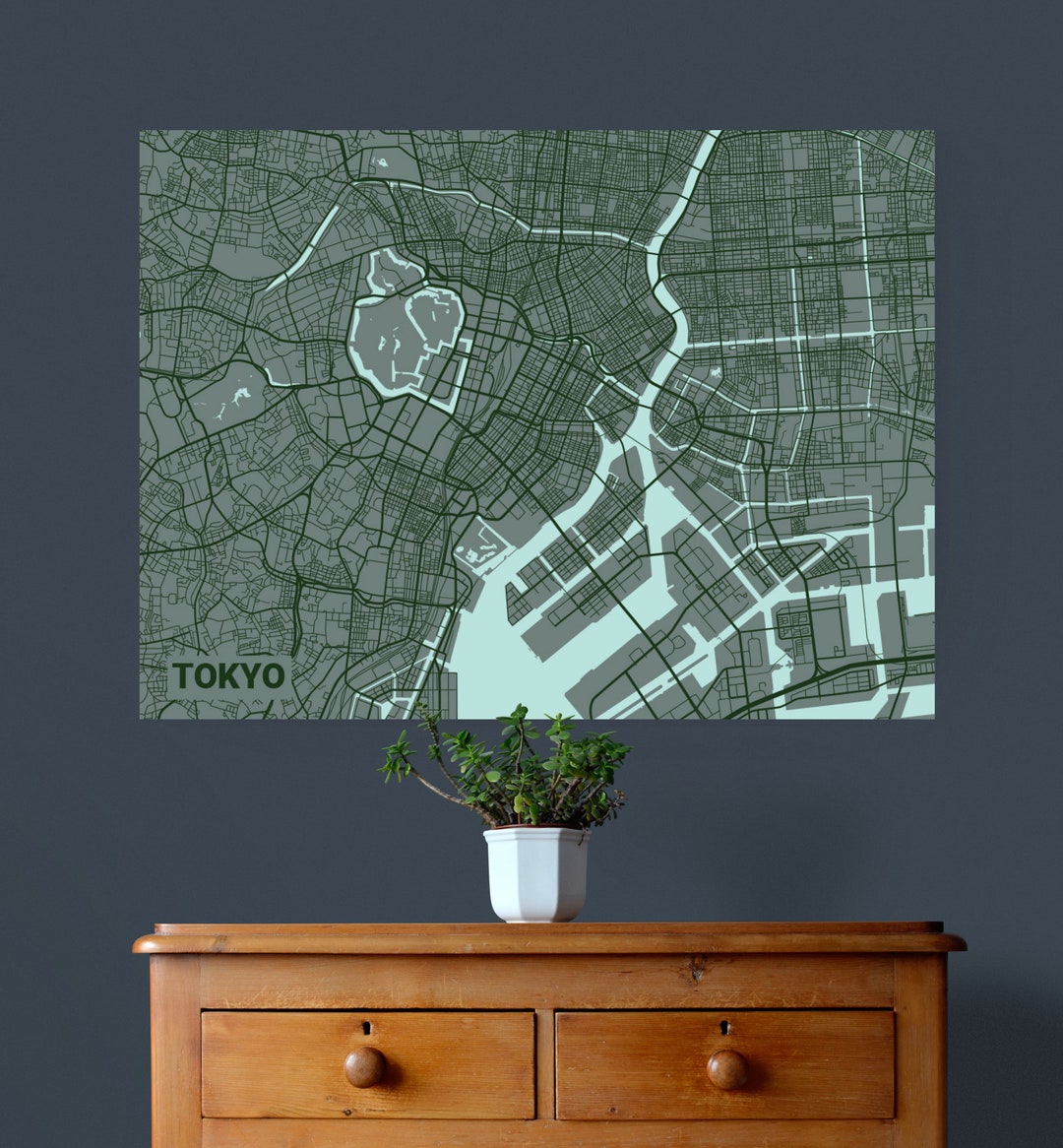 World City Maps Poster Wall Art, Digitally Printed on Paper, Vinyl ...