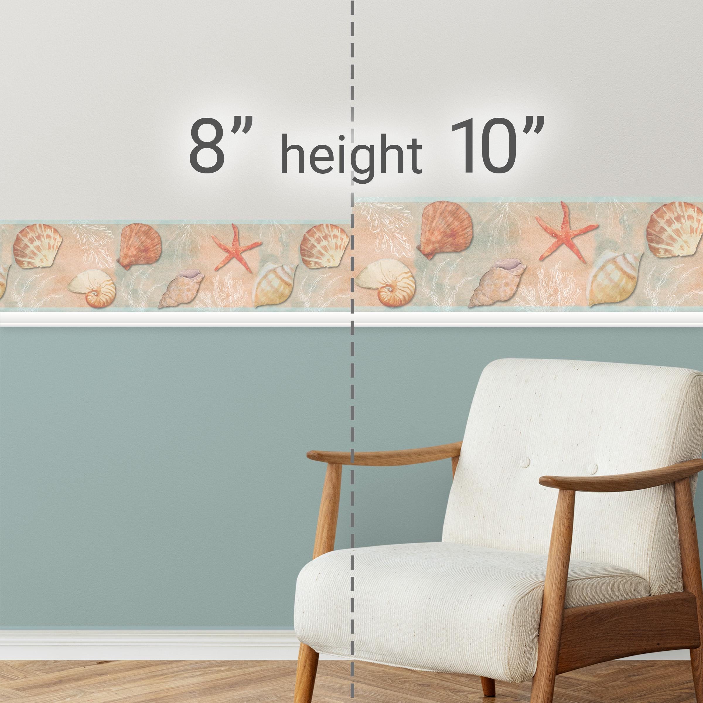 Peel & Stick Wallpaper Border Seashells and Starfish Self Adhesive Wall ...